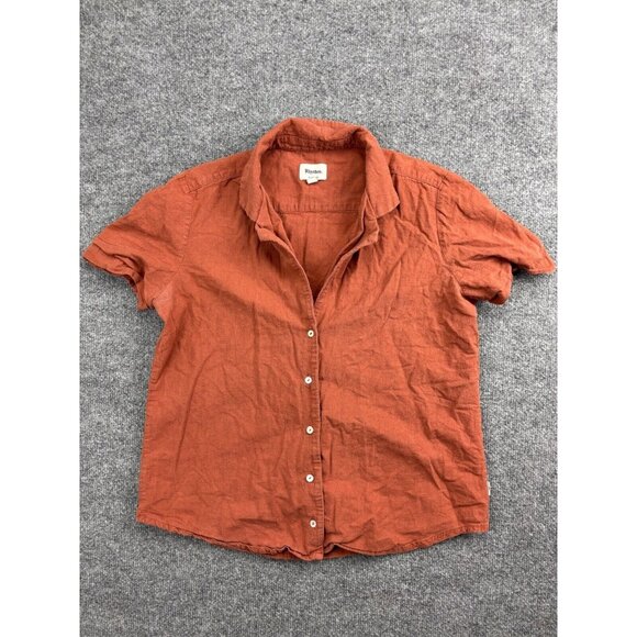 Rhythm. | Tops | Rhythm Classics Linen Blouse Womens S Rust Orange ...